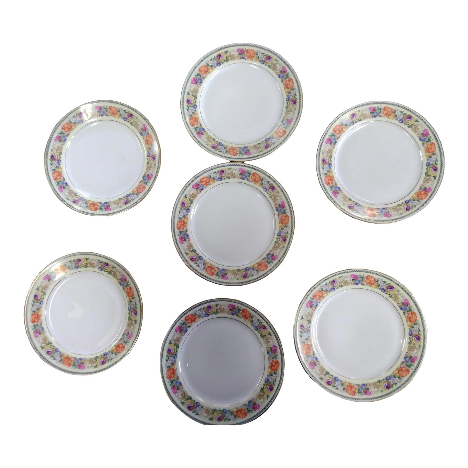 Late 20th Century Thomas Tea Plates- Set of 7 | Chairish
