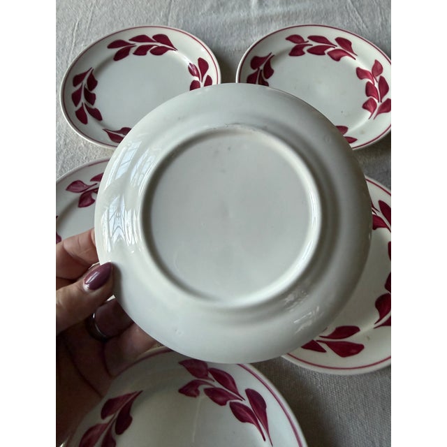 Vintage Attributed to Blue Ridge Southern Potteries Red Leaf Dessert ...