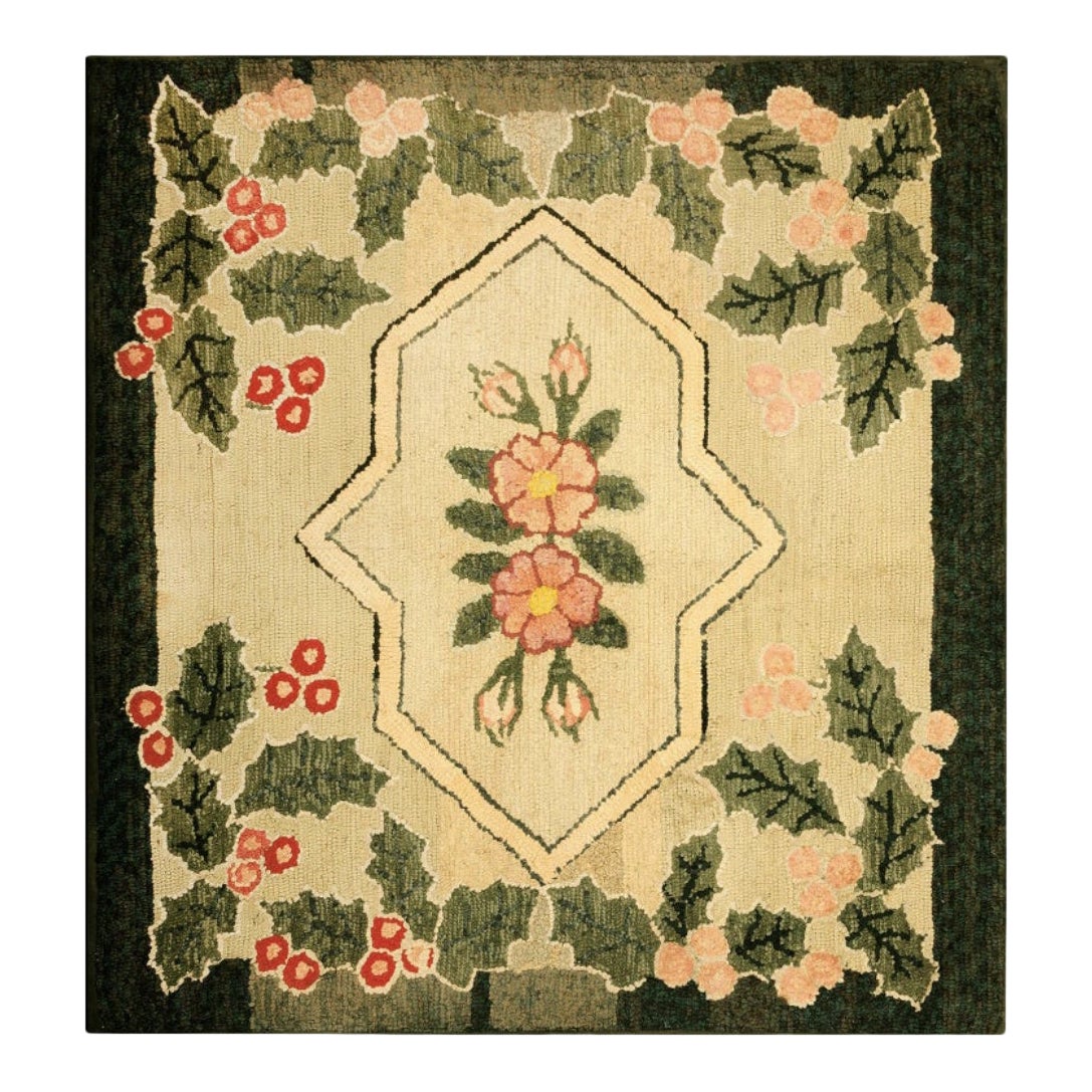 Early 20th Century American Hooked Rug ( 3' 1" X 3' 3" - 94 X 99 CM ...