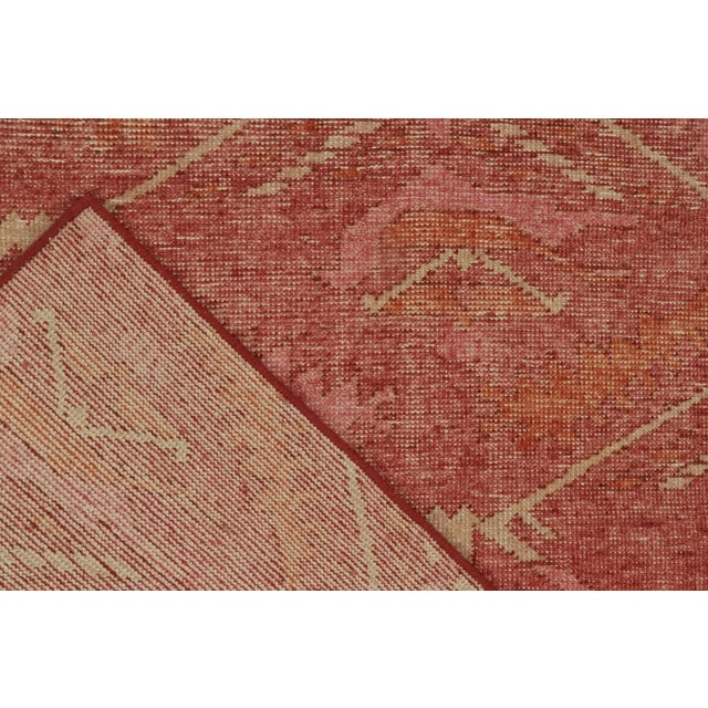 Rug & Kilim’s Distressed Kuba Style Rug in Red With Orange Tribal ...