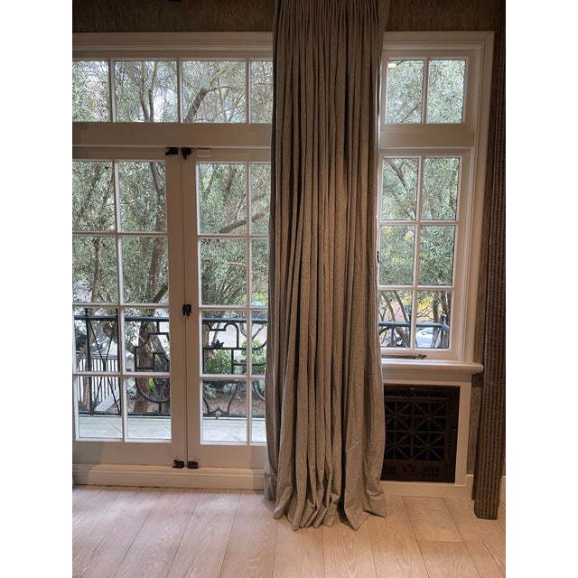 The Shade Store Gray Wool Curtains | Chairish