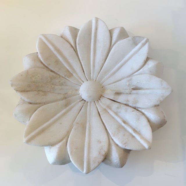 White Marble Lotus - Flower Hand - Made Plate | Chairish