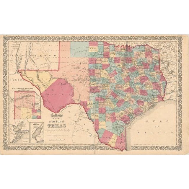 1859 "Colton's New Map of the State of Texas Compiled From De Cordova's ...