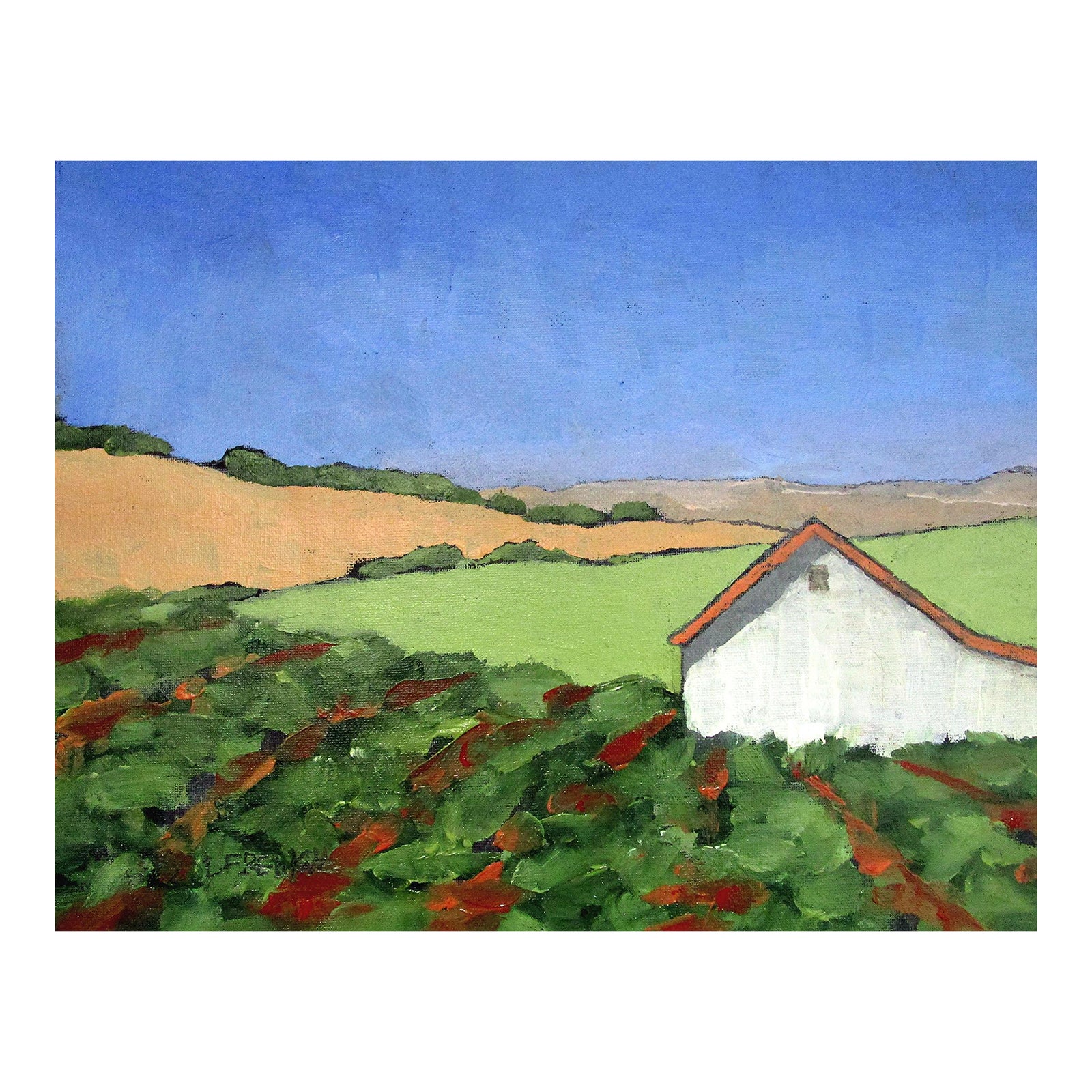Field Rows & Farm Barn Art Lynne French Landscape Oil Painting 11x14 ...
