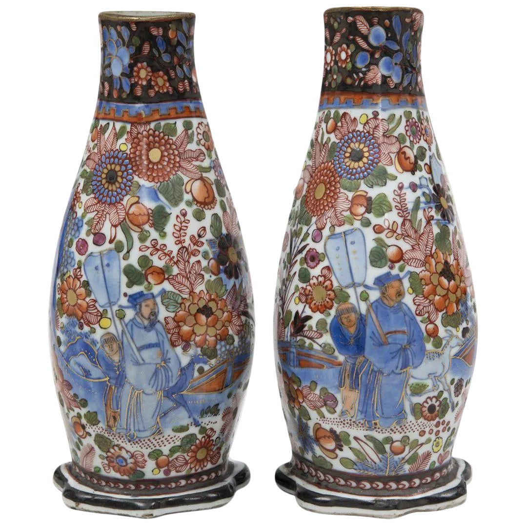 Chinese Clobbered Wall Pockets, circa 1780 - a Pair | Chairish