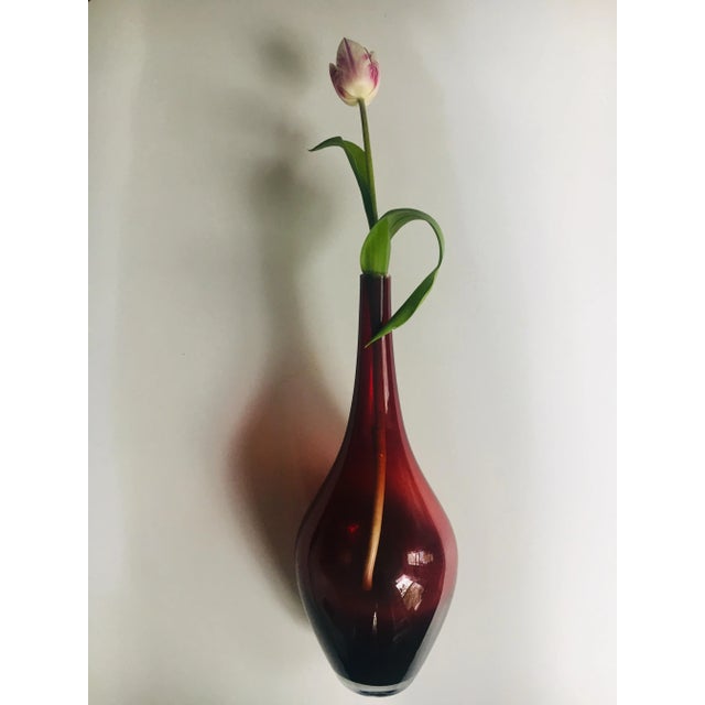 Murano Sommerso Ruby Red Art Glass Vase 1960s Mid Century Modern | Chairish