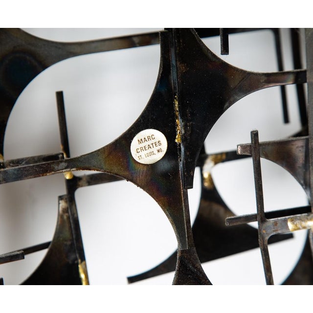 Mid Century Modern Gilded Metal Wall Sculpture Abstract Original Marc ...