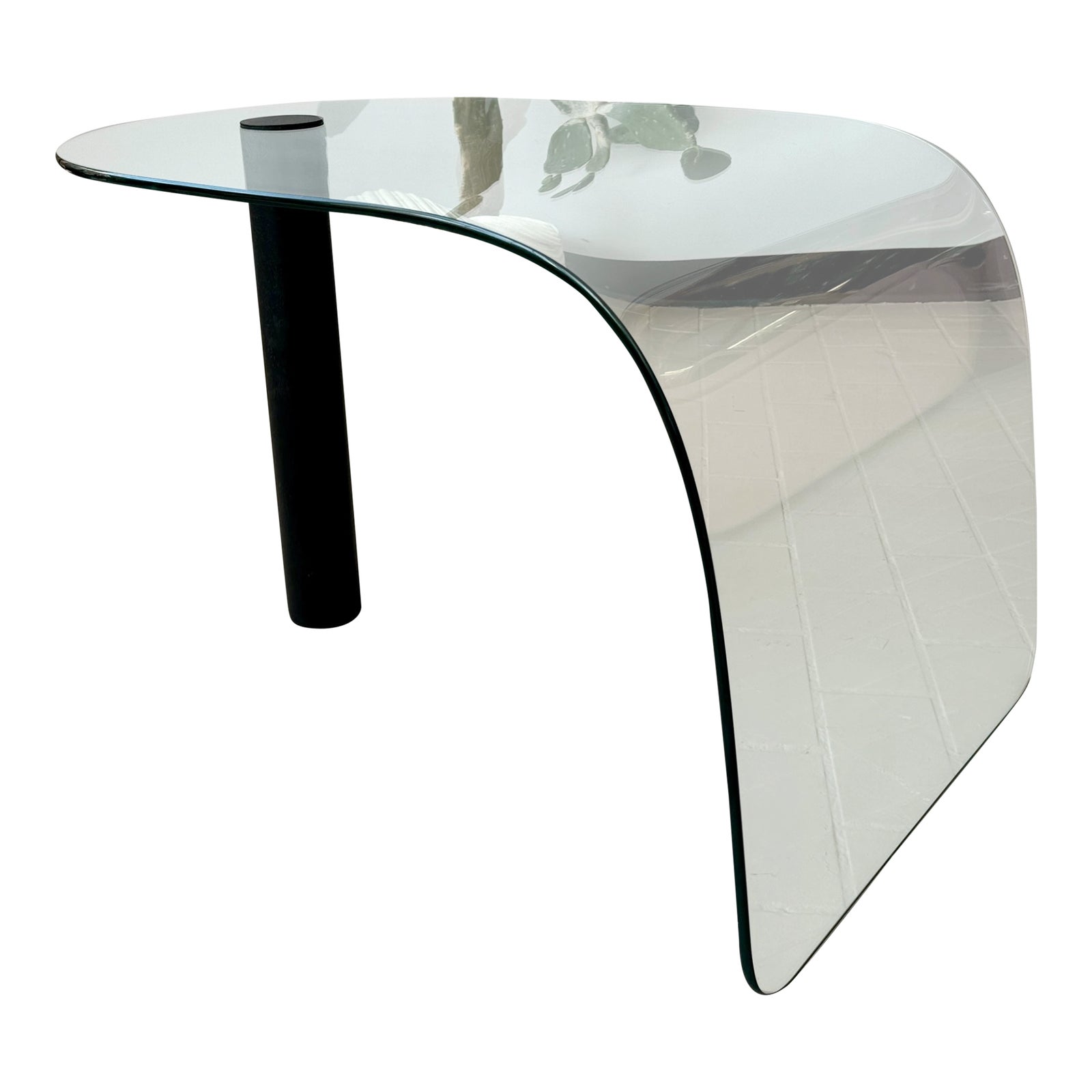 1990s Postmodern Glass and Iron Waterfall Accent Table | Chairish