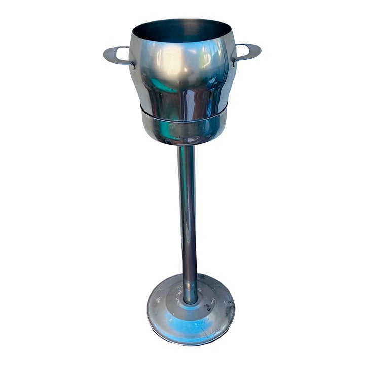 Late 20th Century Champagne Bucket and Stand | Chairish