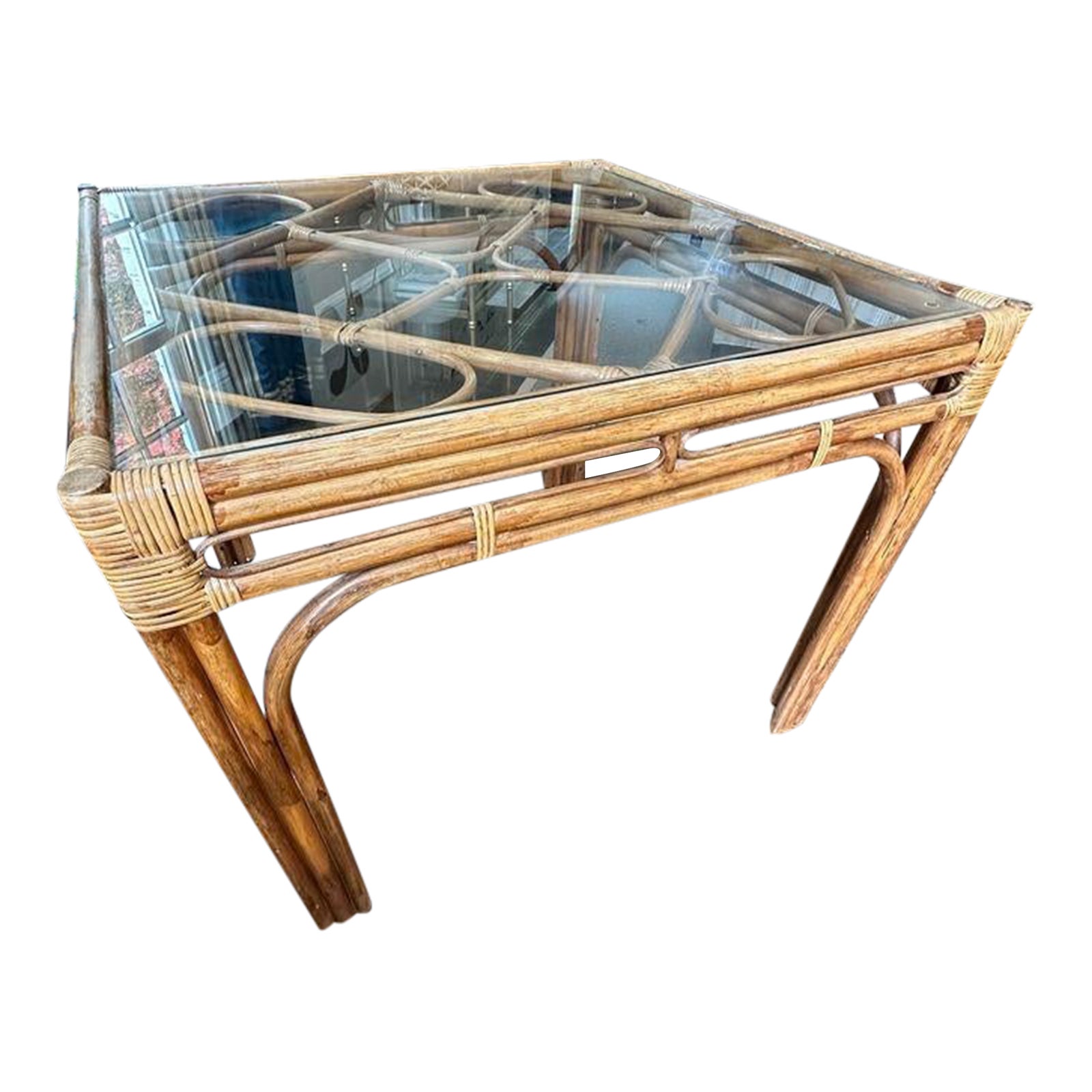 Vintage Bamboo Game Table | Chairish