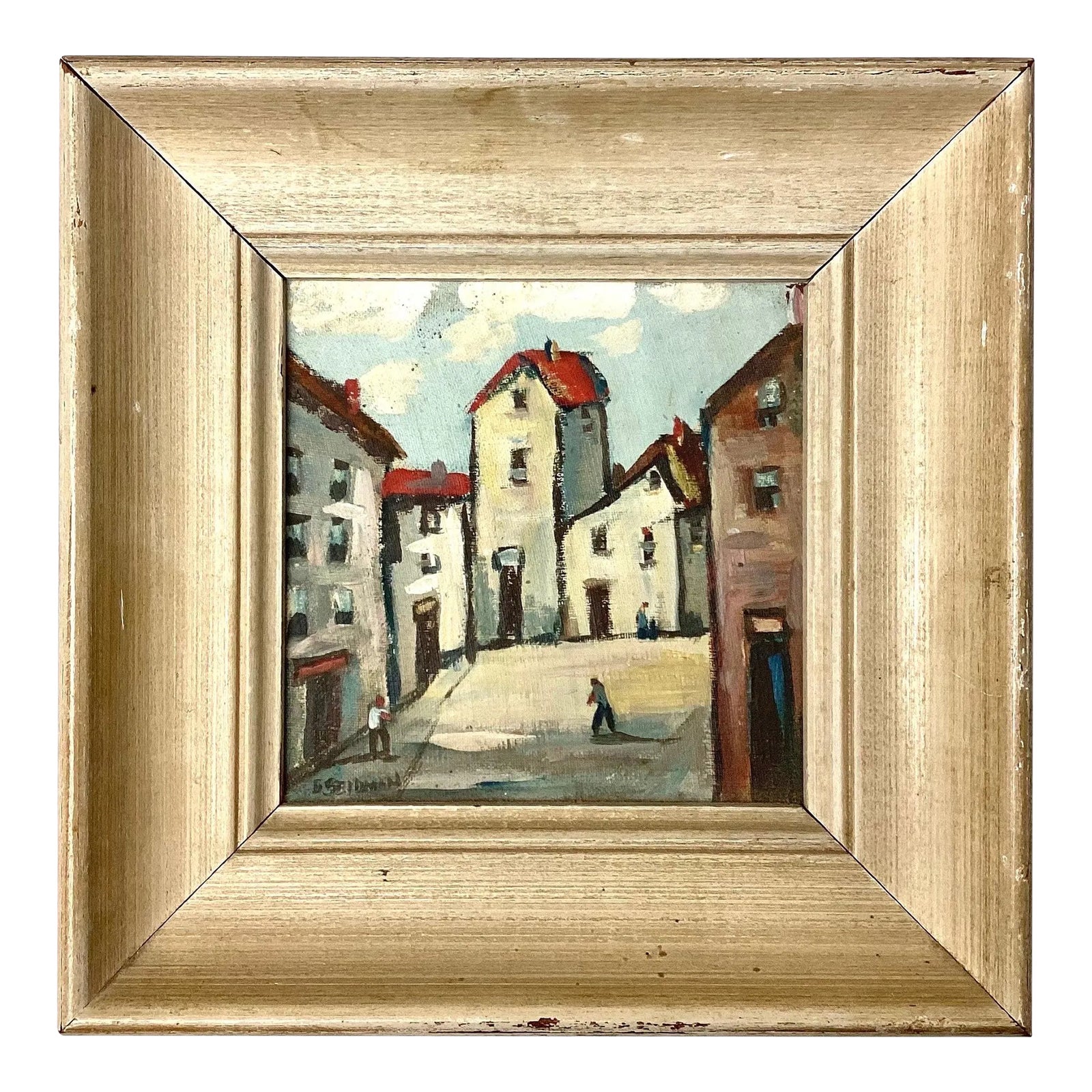 Mid Century George Seidman Oil Painting on Board | Chairish