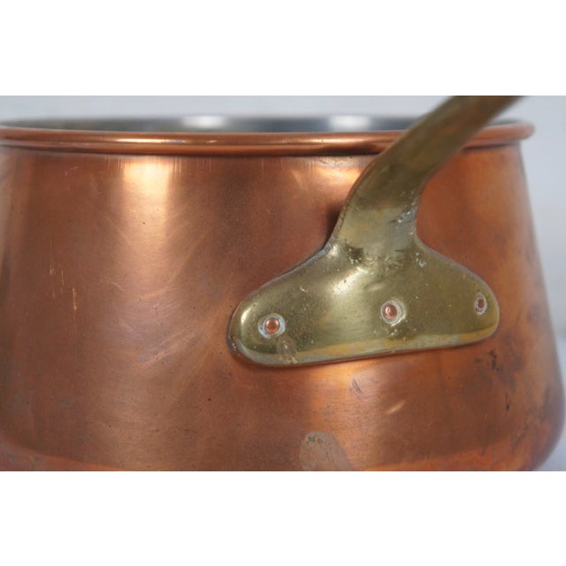 Vintage French Copper Sauce Pot Saute Pan Cookware Brass Handles | Chairish