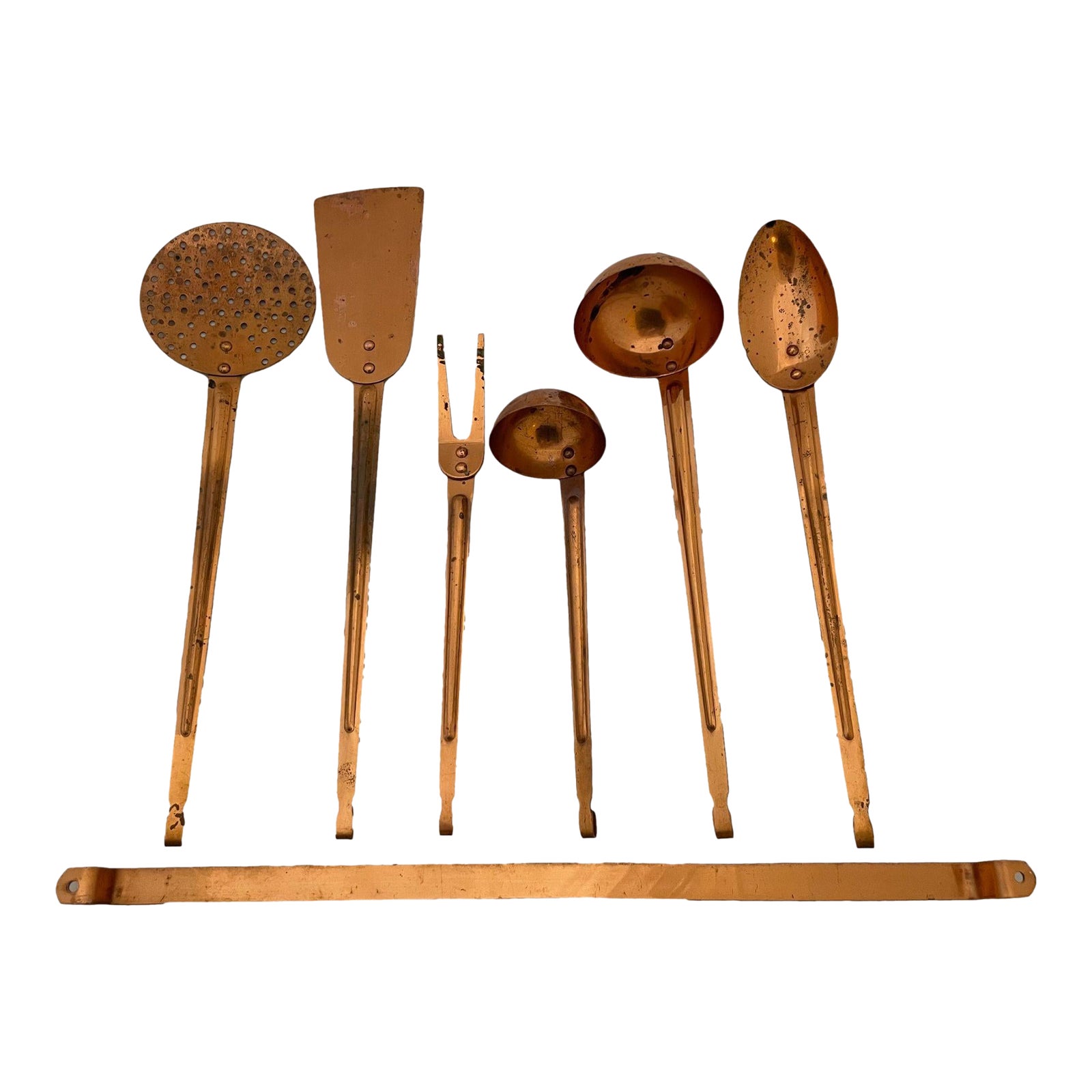 1950s Korean Solid Copper Kitchen Utensils- 7 Pieces | Chairish