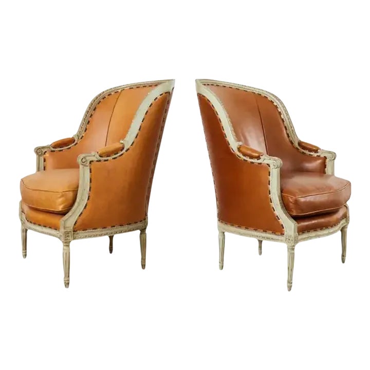Pair of Hendrix Allardyce Louis XVI Style Bergere Armchairs | Chairish