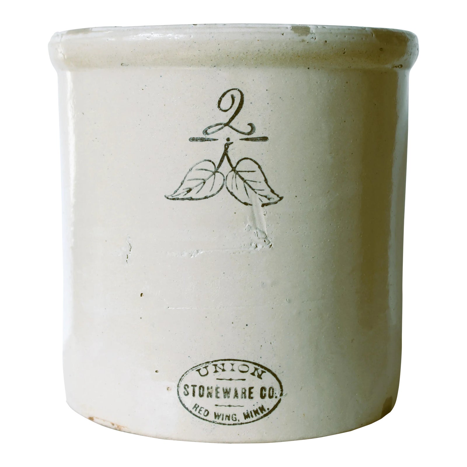 Antique Decorated 2 Gallon Red Wing MI Crock | Chairish