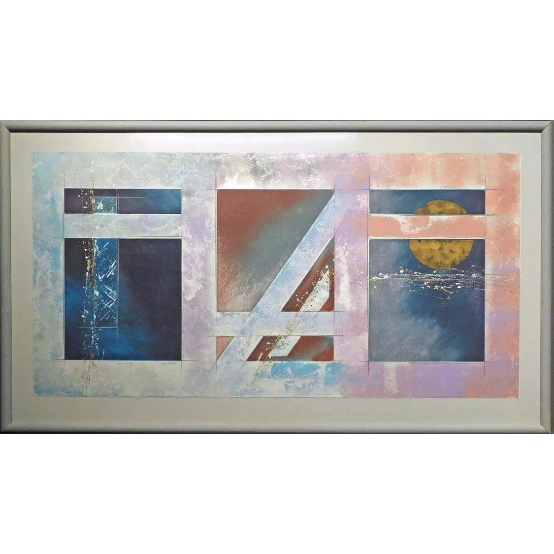 1980s Chris Hicks "ControlVII" Hand Signed Fine Art Original Mixed ...