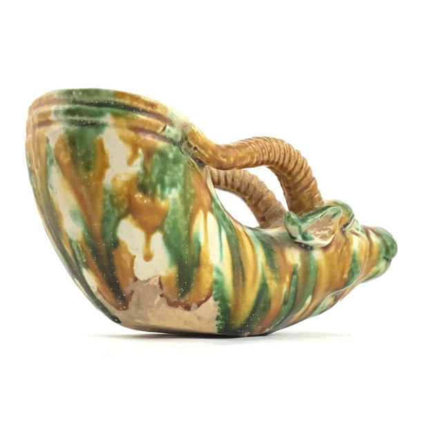 1950s Tri Color Chinese Clay Oxen Head Planter Vessel | Chairish