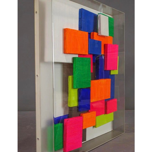 1970s Geometric Colorful Modernist Shadow Box Multidimensional Collage ...