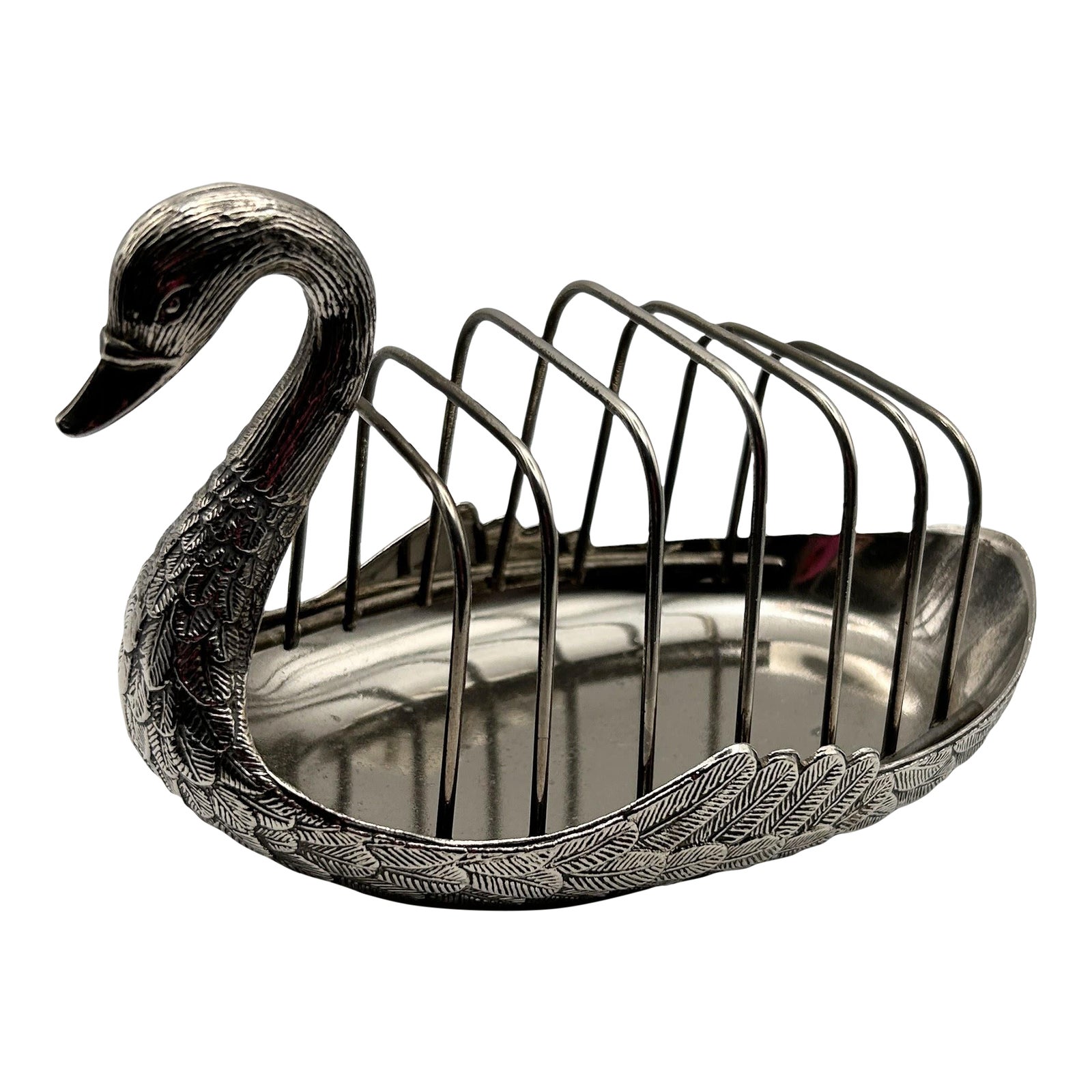 Antique French Silverplate Toast Rack or Canape Dish | Chairish