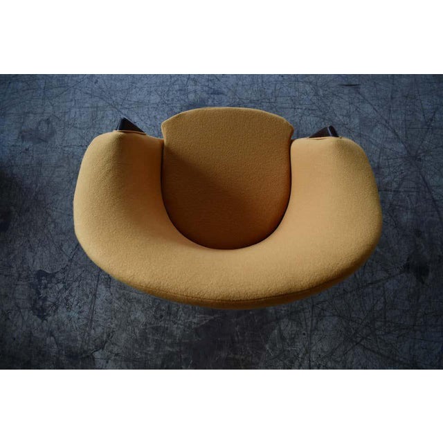 Danish Midcentury Tub Chair Newly Re-Upholstered in Yellow Tonus Wool ...