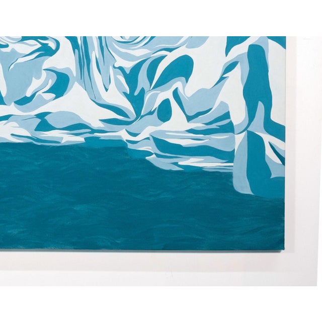 2022 "Iceberg" Contemporary Colorful Blue Toned Geometric Abstract ...