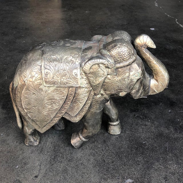 1980s Boho Chic Hand Stamped Bronze Finished Silver in Elephant ...