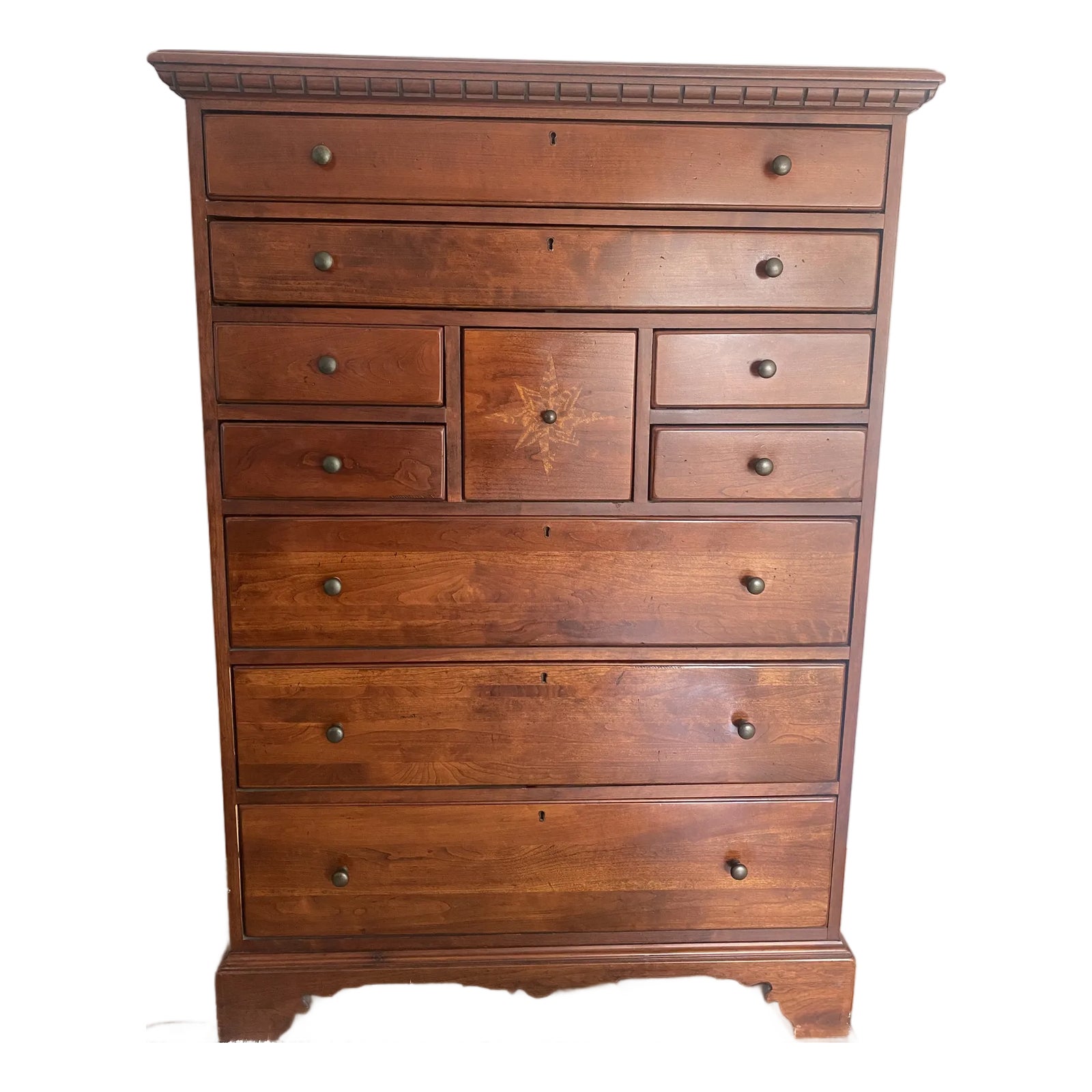 1990s Lexington Bob Timberland "Old Salem" 10 Drawer Solid Cherry ...