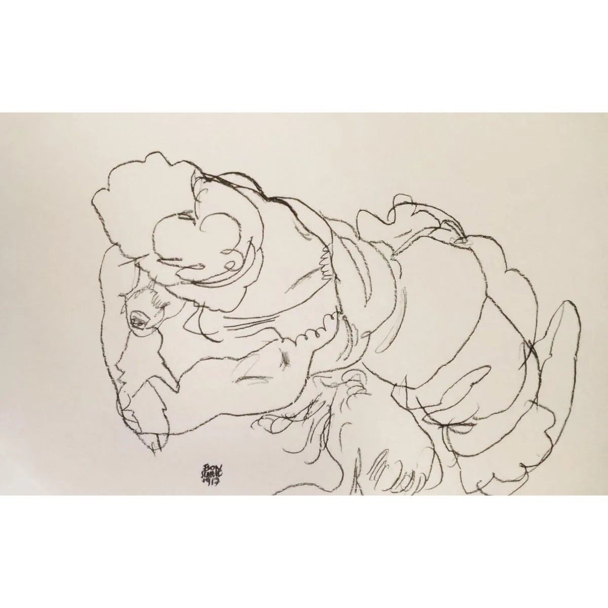 Edith Schiele mit Hund Lord - Original Lithograph After Egon Schiele ...