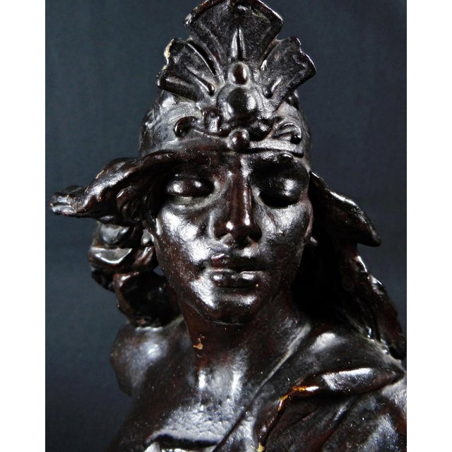 Art Nouveau Black Spelter Proof Bust of Cleopatra by Jean Foretay ...