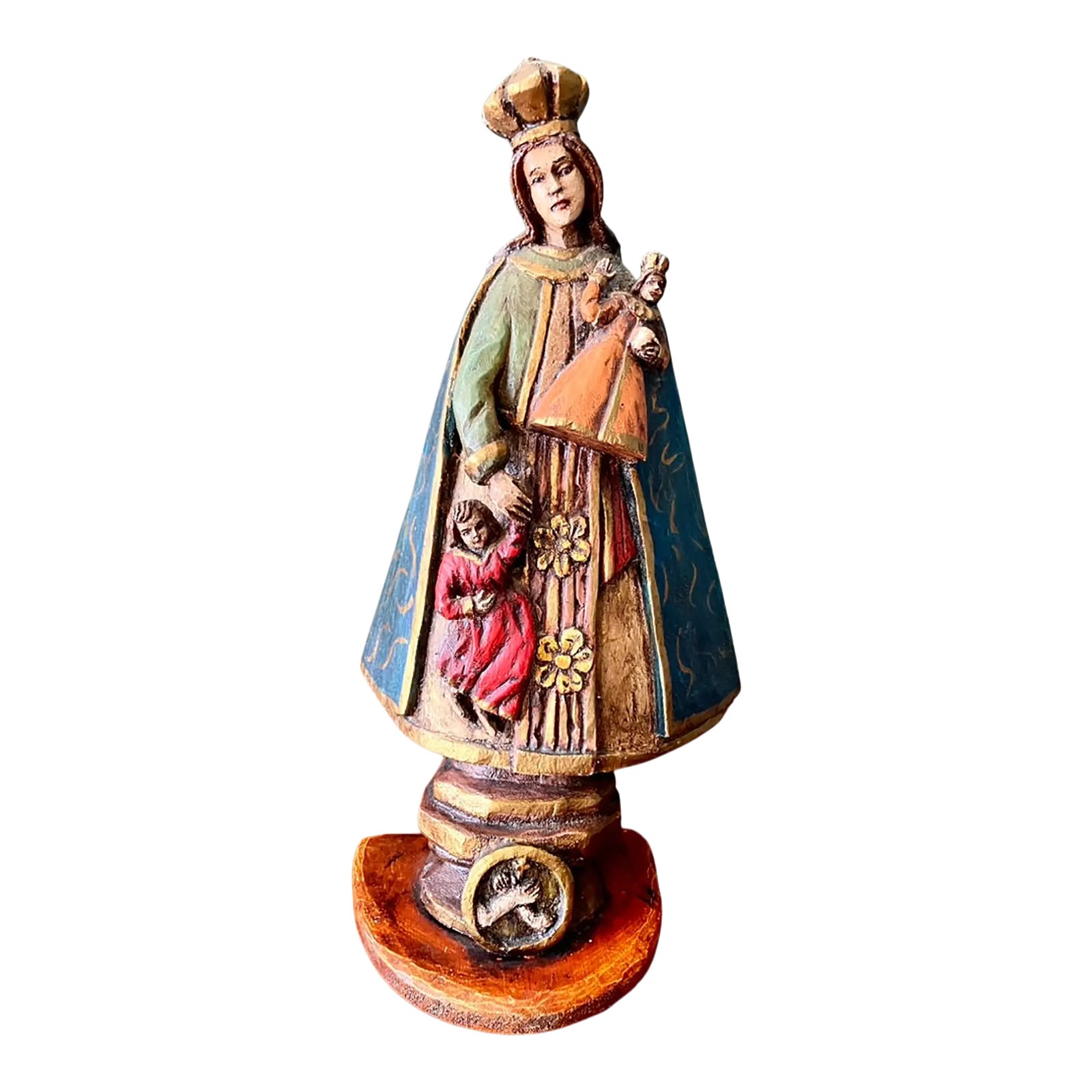 Antique Religious Folk Art - Carved Wooden Spanish Colonial Santos ...