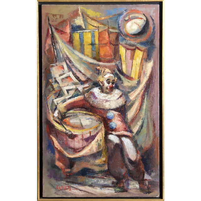 Philippe Alfieri, Clown and Drum I, Oil on Canvas, Signed l.l. | Chairish