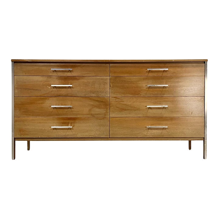 Paul McCobb for Calvin Linear Vintage Mid Century Modern 8 Drawer Lowboy Dresser C. 1950s | Chairish