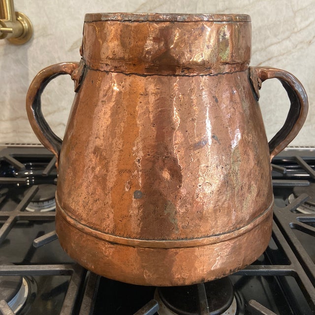 Antique Handmade Copper Cauldron Pot | Chairish