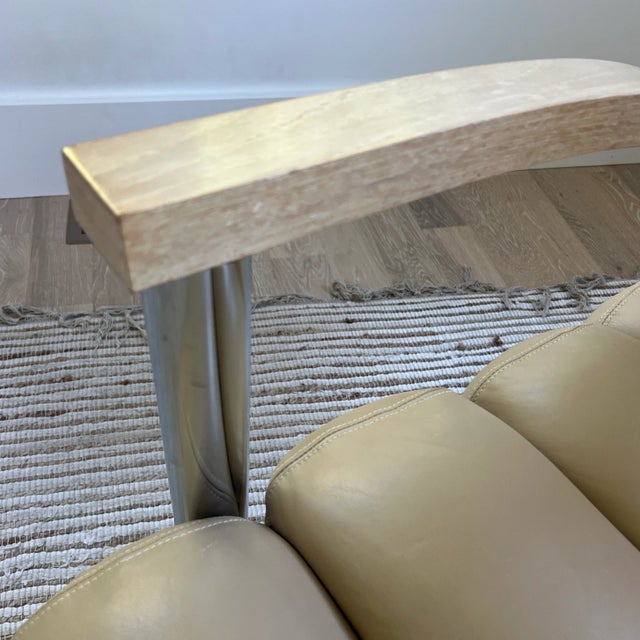 Jay Spectre Blonde Leather and Chrome Eclipse Lounge Chair | Chairish