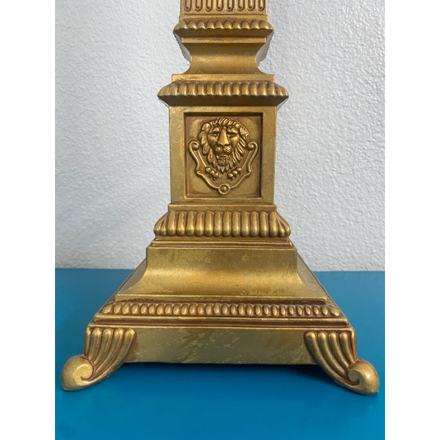 Vintage Lion’s Head Table Lamp Berman Neoclassical Gilded Lamp | Chairish