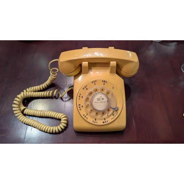 1970's Yellow Rotary Phone | Chairish