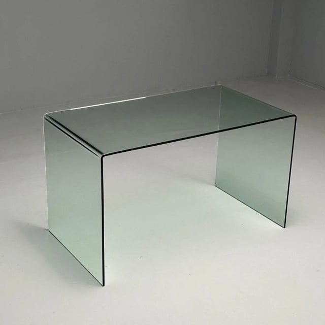 Mid-Century Modern, Glass Waterfall Console Table, American | Chairish
