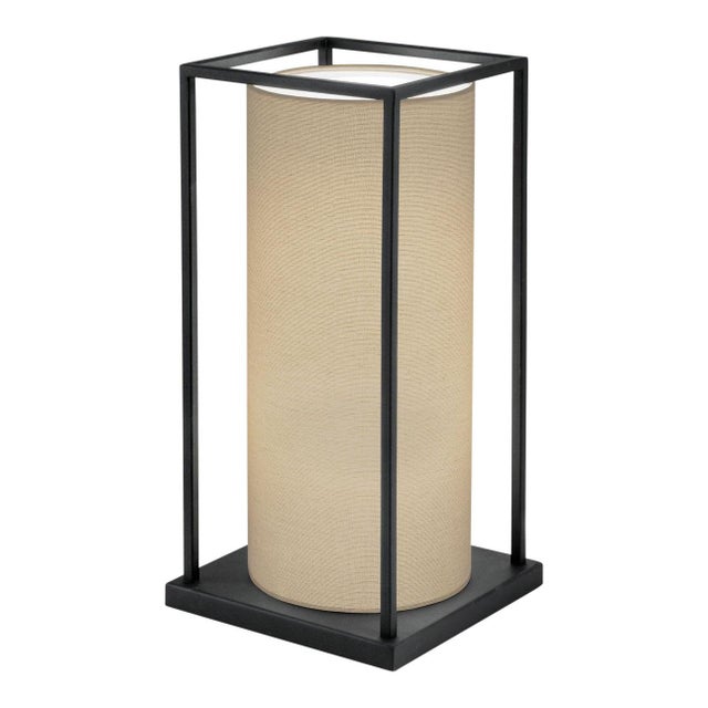 Box Textured Black Table Lamp | Chairish