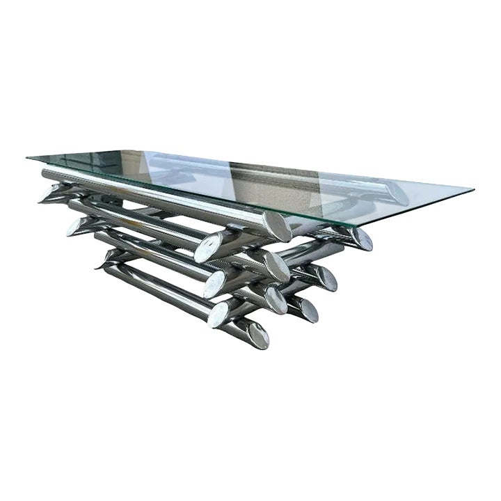 Late 20th Century Paul Mayen Style Chrome Tubular Stacked Cocktail ...