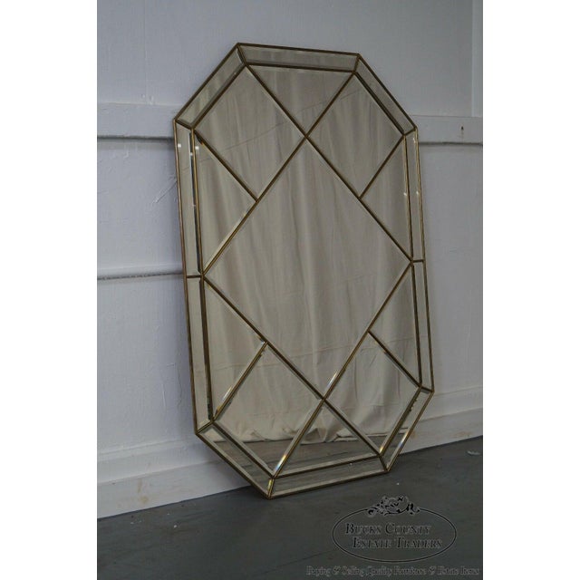 Brass Frame Harlequin Pattern Beveled Glass Mirror Chairish