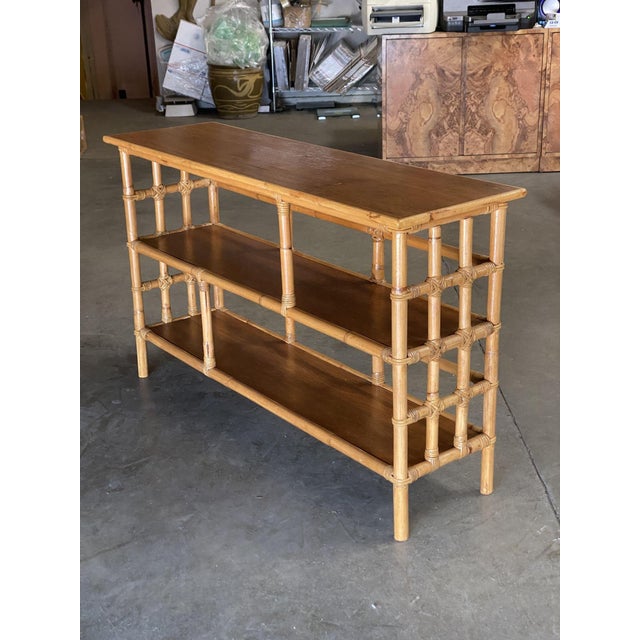 Restored Three-Tier Ladder Sides BookShelf Console Table W/ Mahogany ...