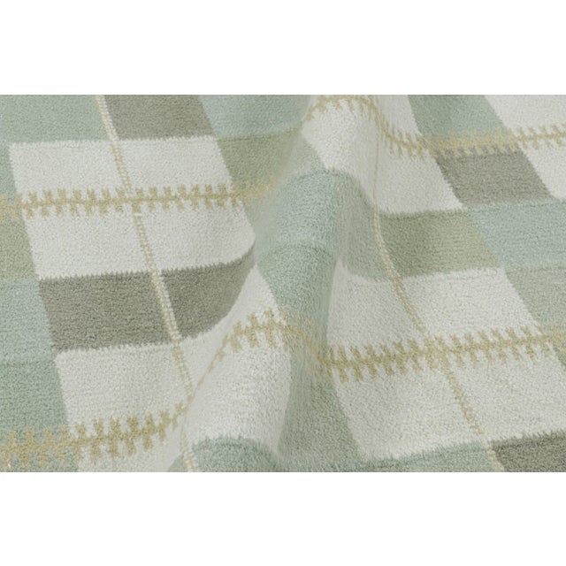 Rug & Kilim’s Scandinavian Style Rug in Blue Tones With Geometric ...