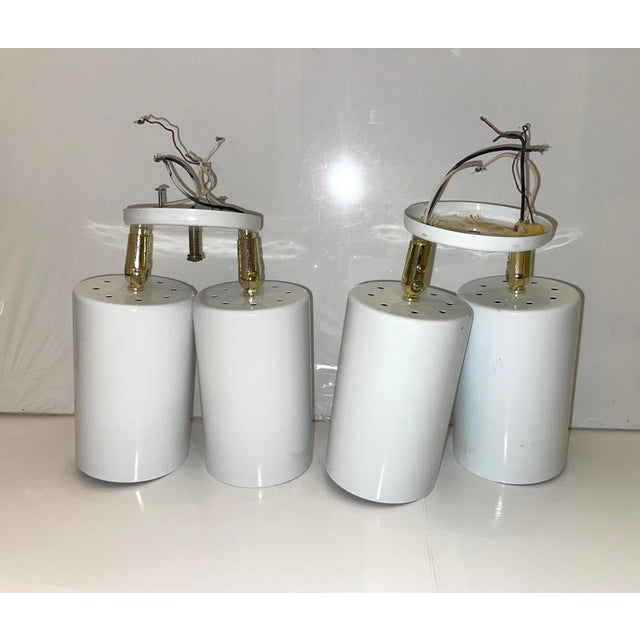 Modern White Gold Can Spotlights - Set if 2 | Chairish