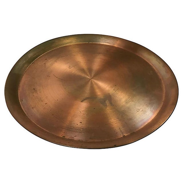 Large Round Copper Tray | Chairish