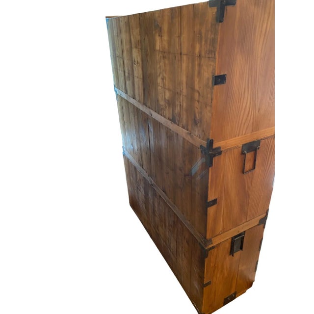 Three-Piece Japanese Tansu Storage Chest | Chairish