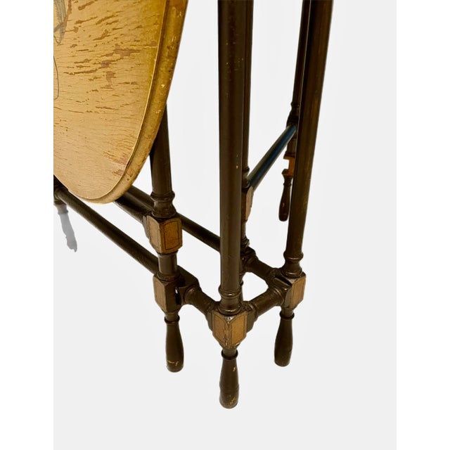 English Traditional Chinoiserie Hand Painted Gate Leg Table | Chairish