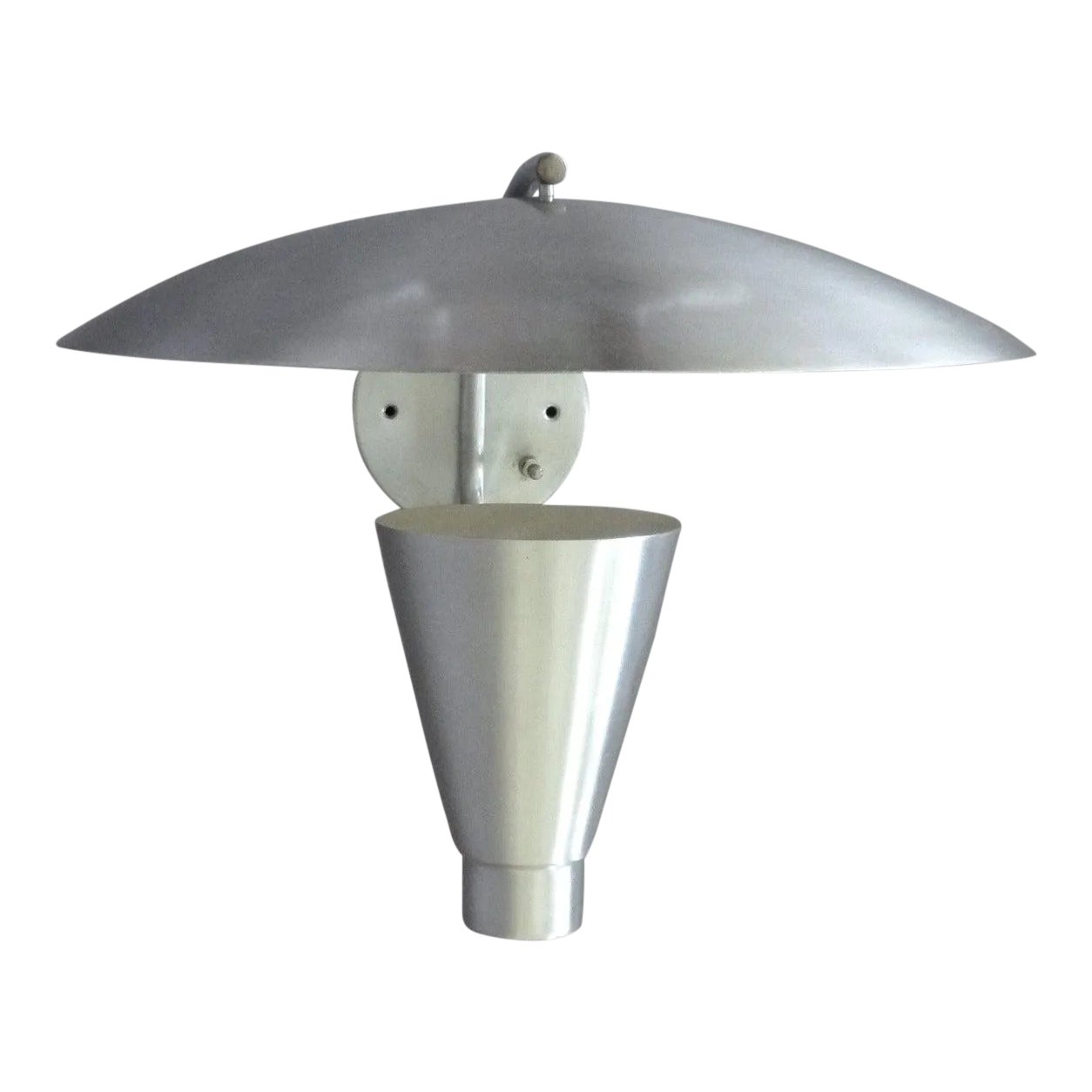 Aluminum Cone with Deflector Wall Sconce | Chairish