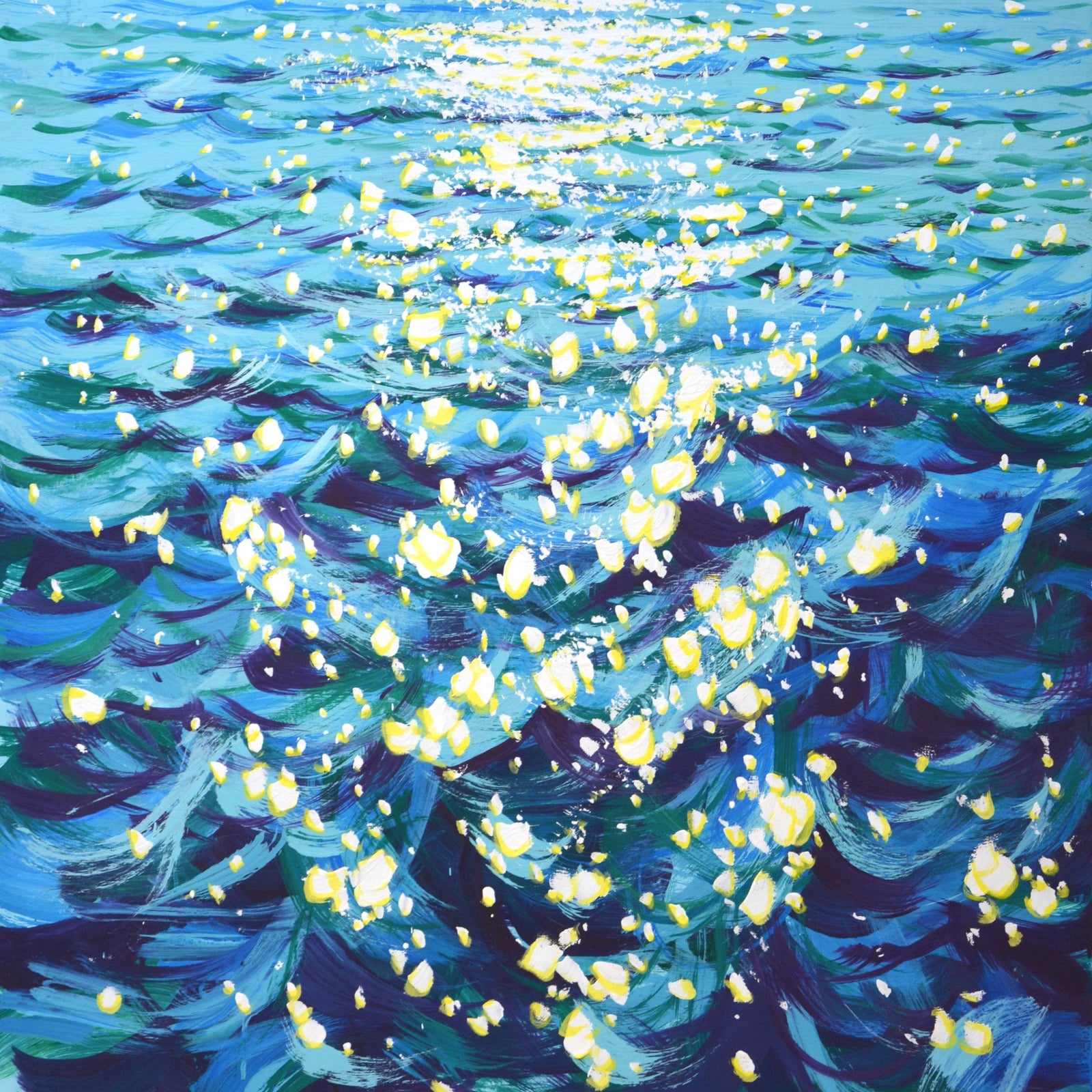 Glare on the Water 15. Original Contemporary Painting | Chairish