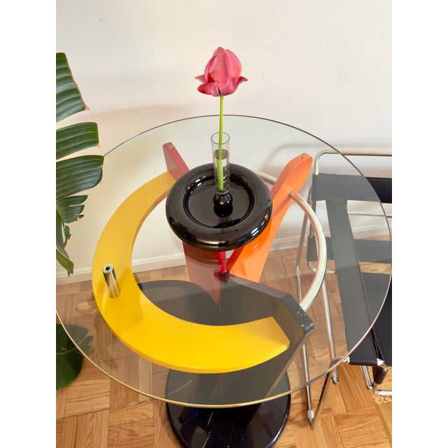 1980s Postmodern Multicolored Italian Memphis Design Pedestal Gueridon ...