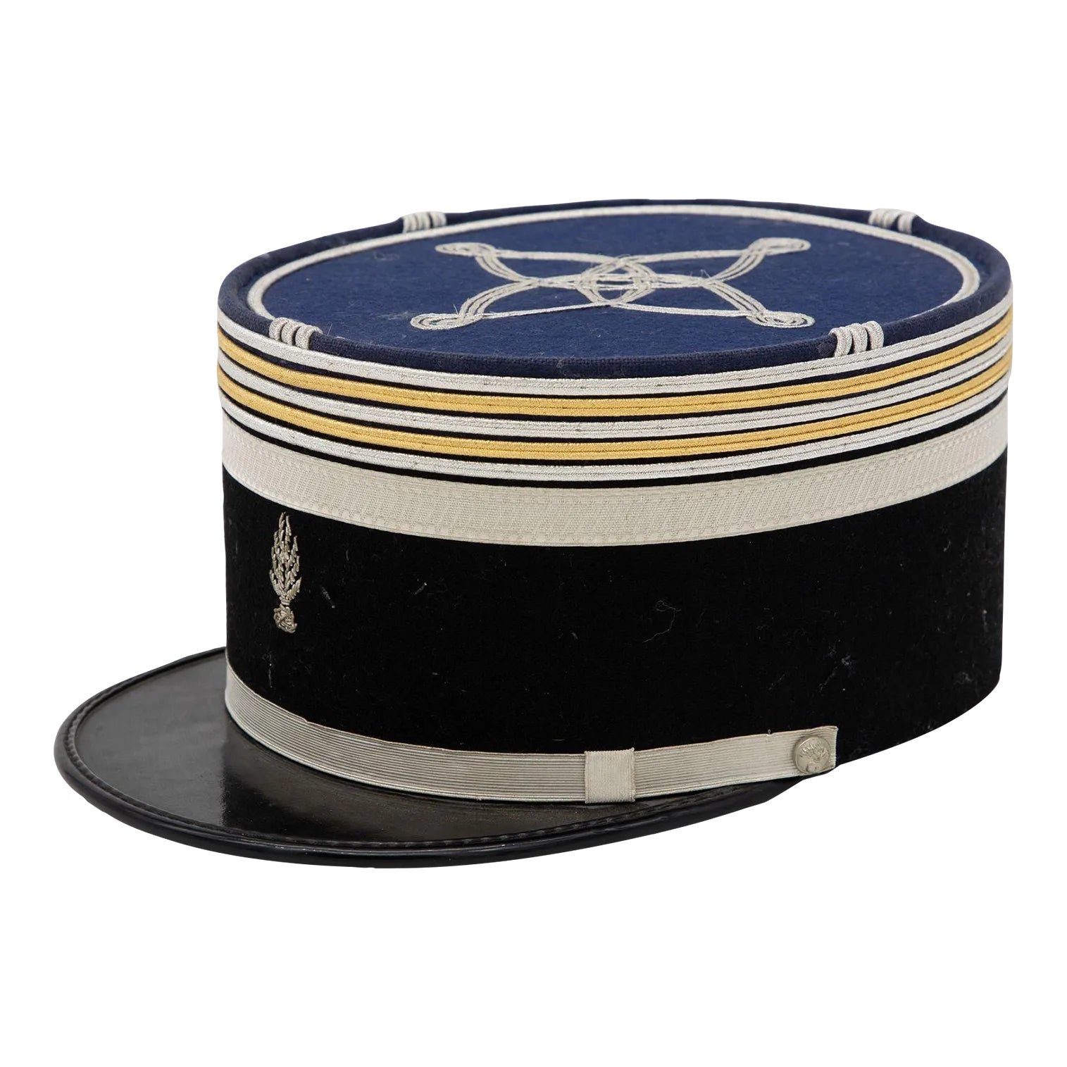 Vintage French Military Academy Officers Hat, Mid Century | Chairish